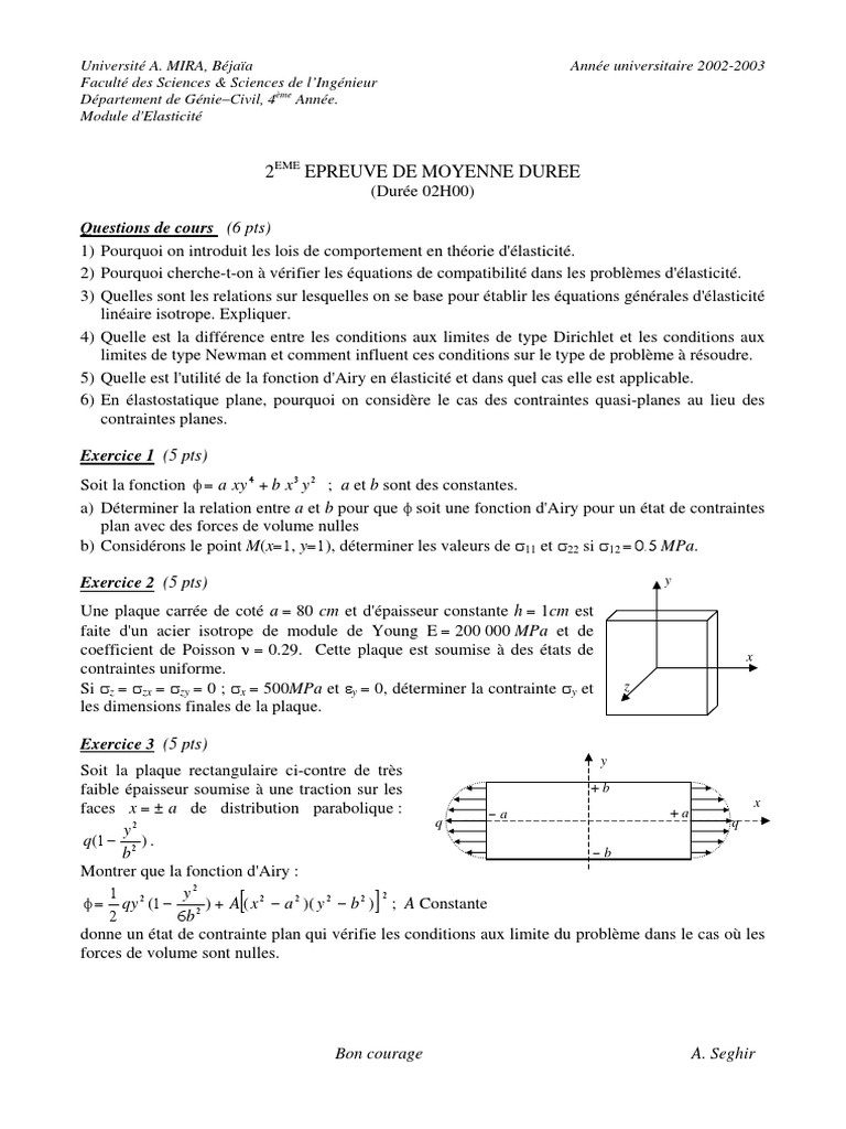 Elast EMD2 2003 | PDF | Élasticité (Physique) | Matériaux