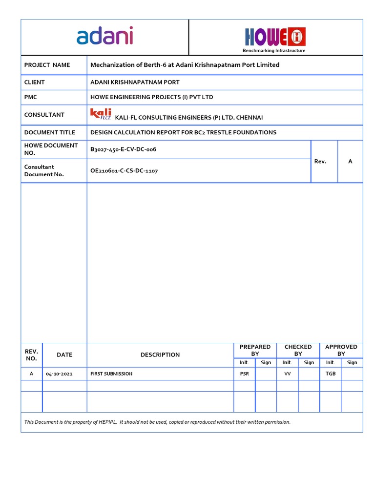 Mechanization of Berth-6 at Adani Krishnapatnam Port Limited | PDF ...