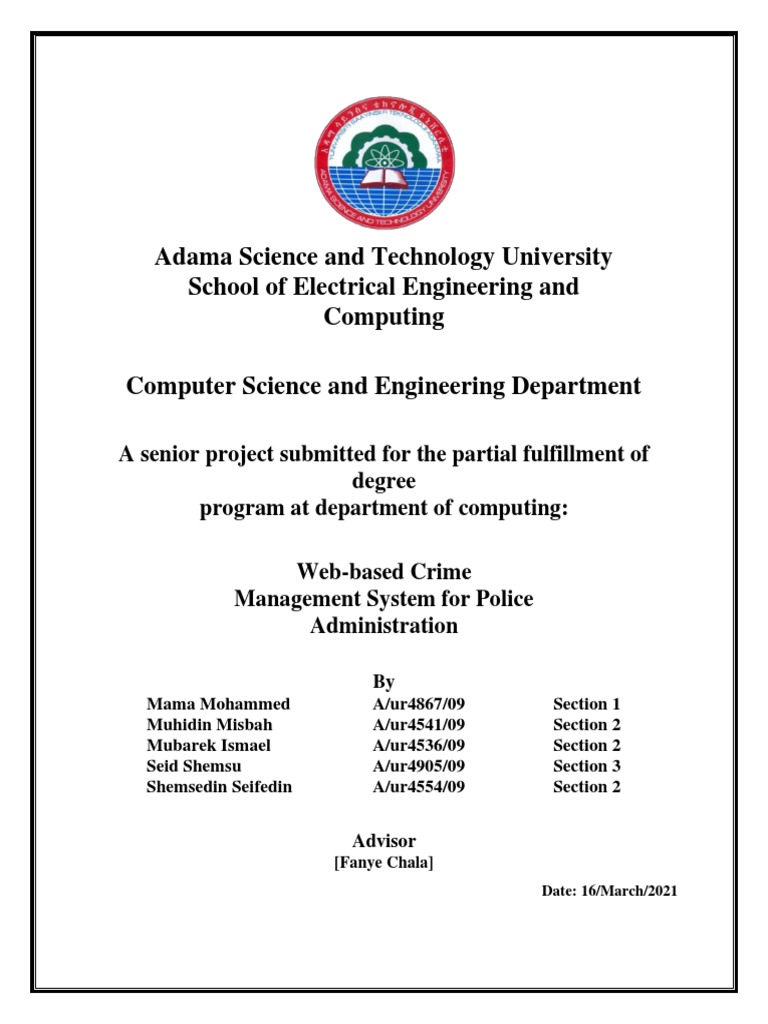 Crime Management System Chapter One PDF | PDF | Software Development ...