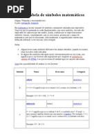 Tabela de Símbolos Matemáticos | PDF | Conjunto (Matemática) | Lógica