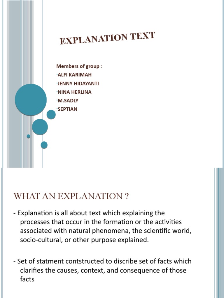 Understanding Explanation Texts | PDF | Social Science | Science ...