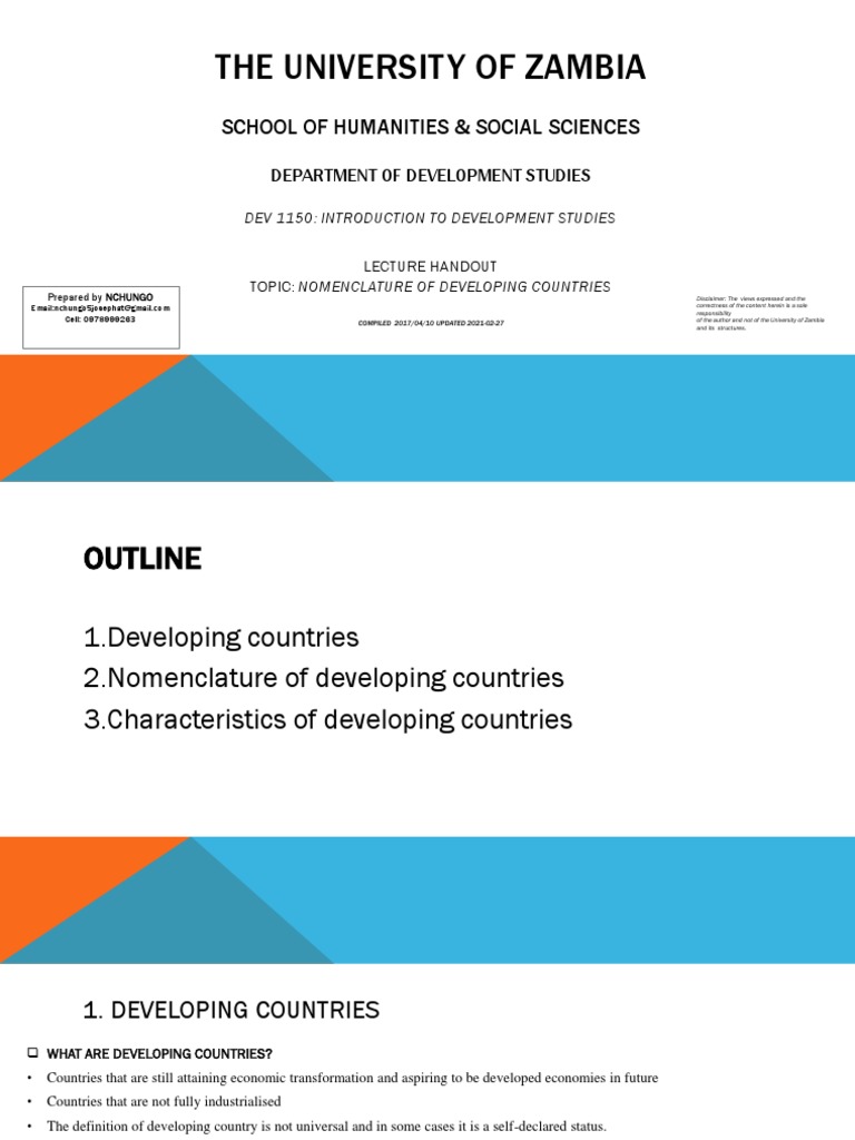 Nomenclature and Characteristics of Developing Countries | PDF ...