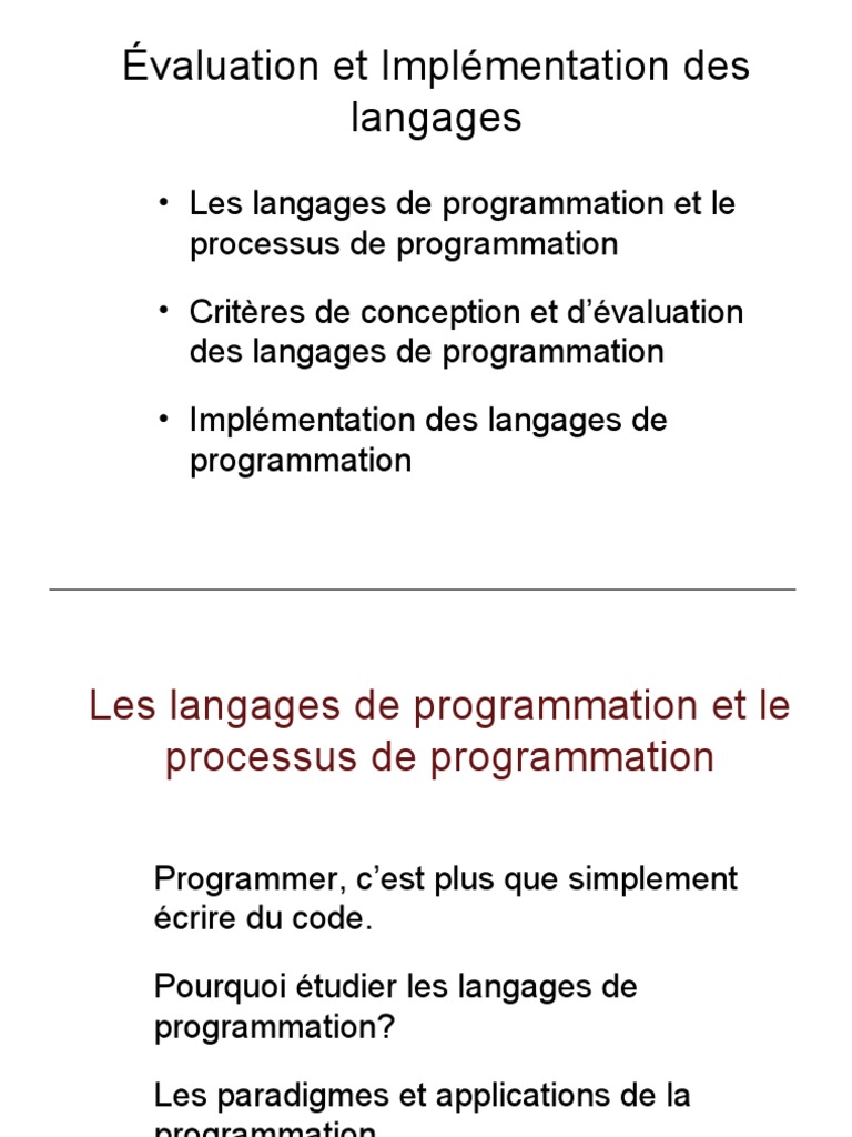 PLF - Chap 1 - Suite | PDF | Programmation informatique | Langage de programmation