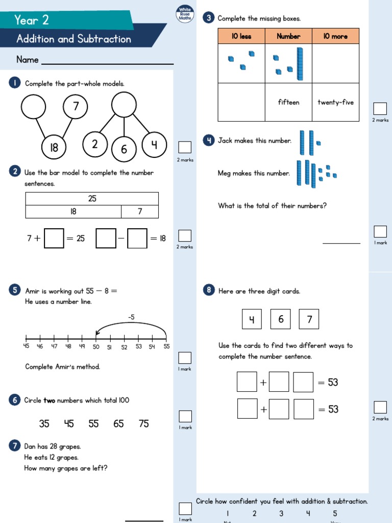 Year 2 Math Practice Worksheet | PDF