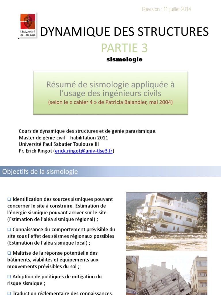 M2 Part3 Sismologie | PDF | Tectonique des plaques | Sismologie