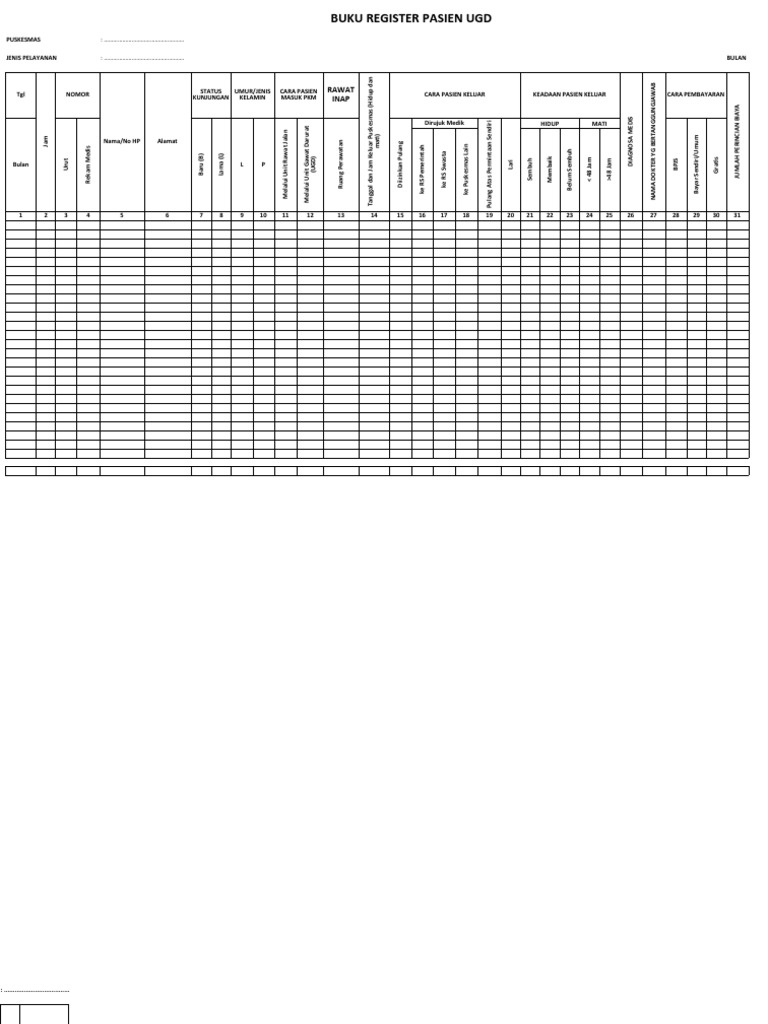 Buku Register Pasien Etc | PDF
