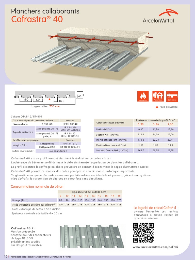 Cofrastra 40 | PDF | Ingénierie des structures | Technologie du bâtiment