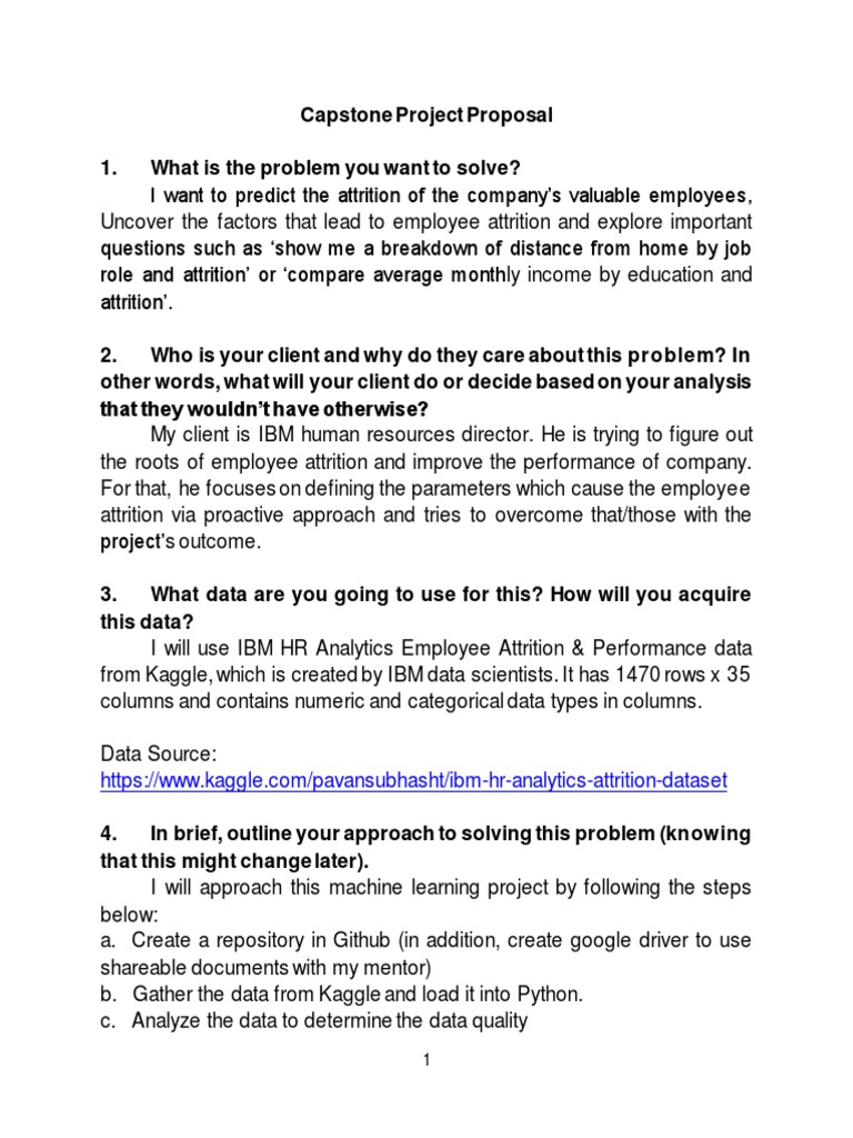 Capstone Project Proposal | Download Free PDF | Machine Learning | Data