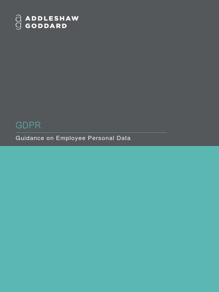 Gdpr Guidance On Employee Personal Data Pdf Privacy Information