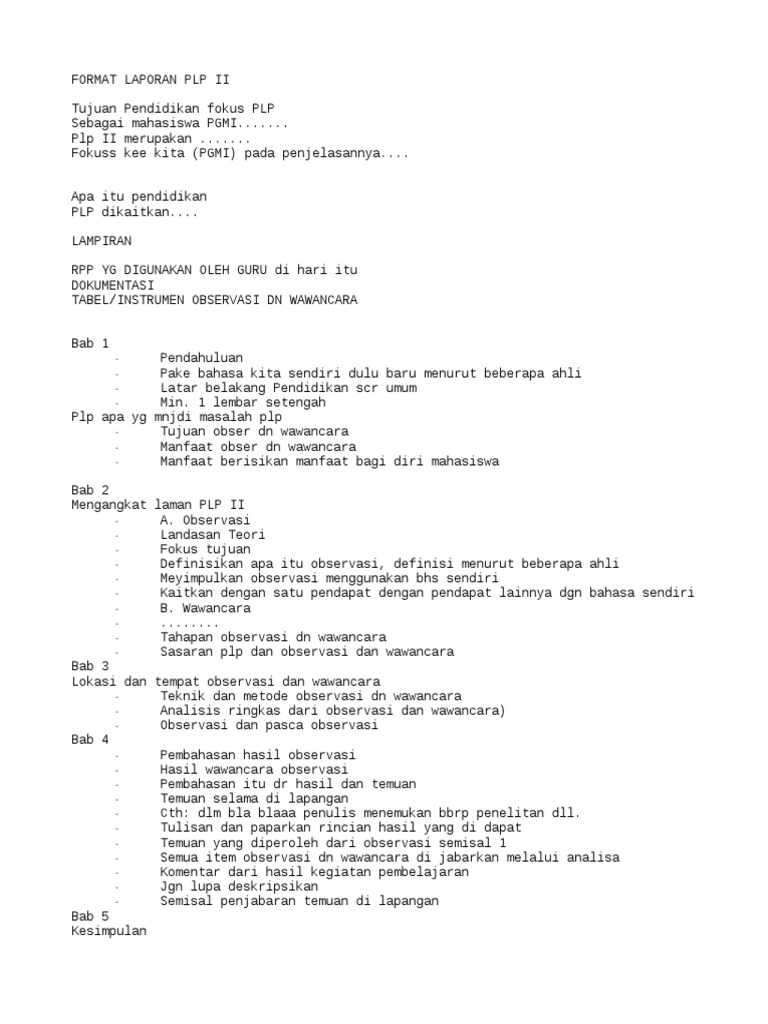 Format PLP 2 | PDF | Kajian Bahasa Asing