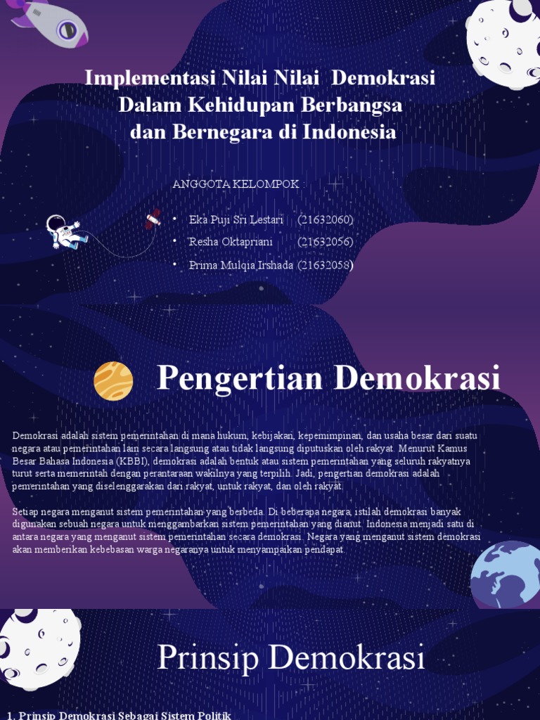 Implementasi Nilai Nilai Demokrasi Dalam Kehidupan Berbangsa Dan Bernegara Di Indonesia | PDF