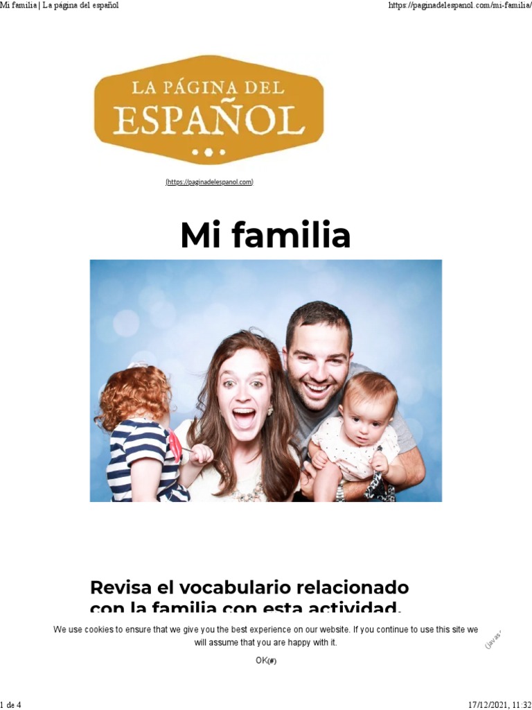Mi Familia La Página Del Español | PDF