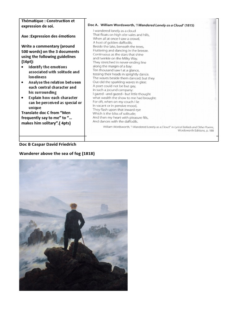 LLCE Bac Sujet Expresssion of Emotions | PDF