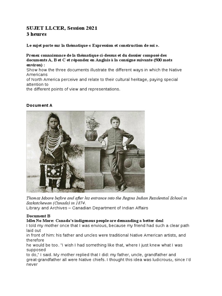 Sujet Bac Llce | PDF | Indigenous Peoples