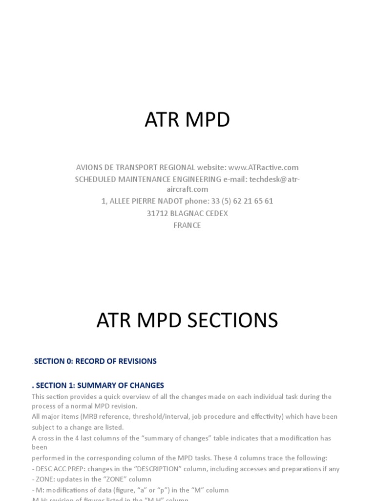 Atr MPD | PDF | Aviation