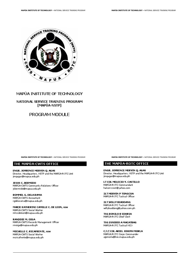 Program Module: Mapúa Institute of Technology | PDF | Reserve Officers ...