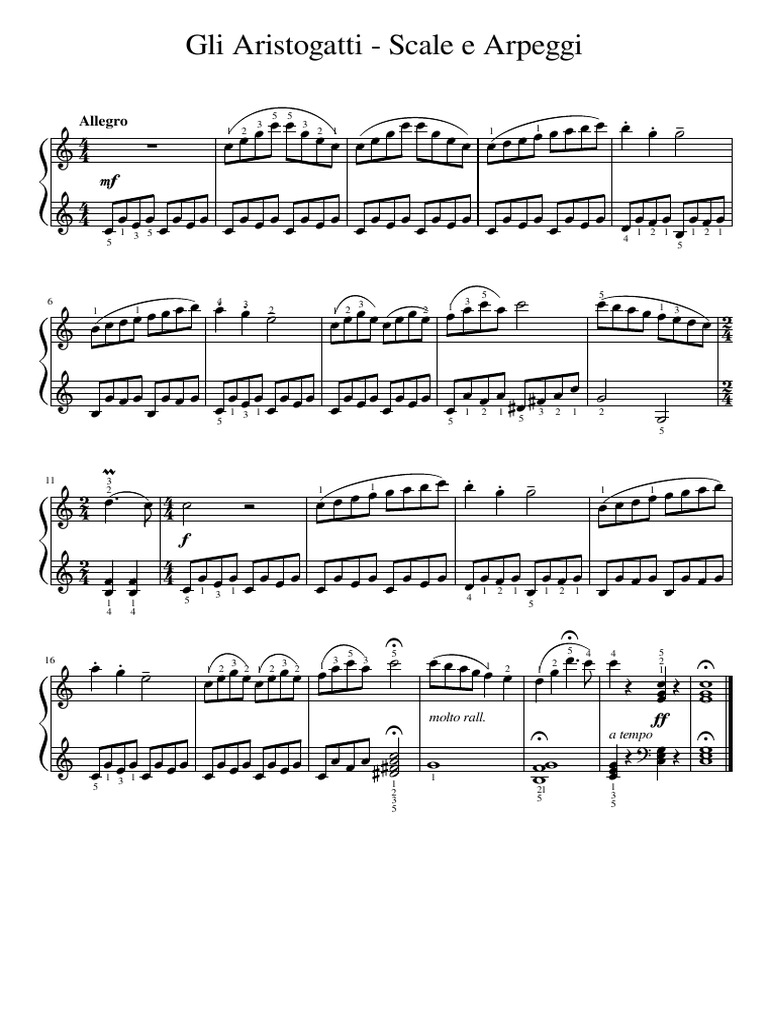 Gli Aristogatti - Scale e Arpeggi | PDF | Musical Forms | Musical ...