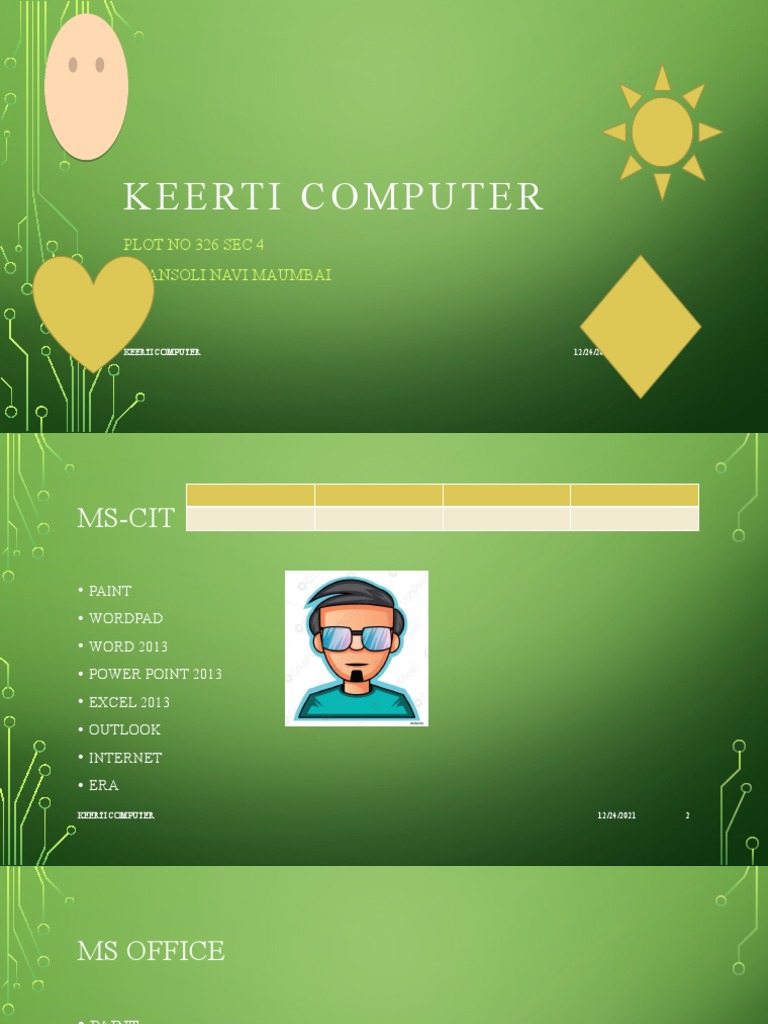 Keerti Computer: Plot No 326 Sec 4 Ghansoli Navi Maumbai | PDF | Career ...