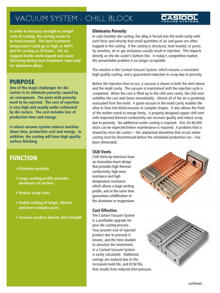 Vacuum System - Chill Block: Purpose | PDF | Casting (Metalworking ...