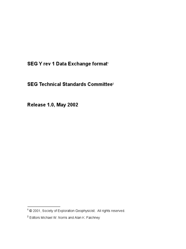 SEG Y Rev 1 Data Exchange Format | PDF | Business