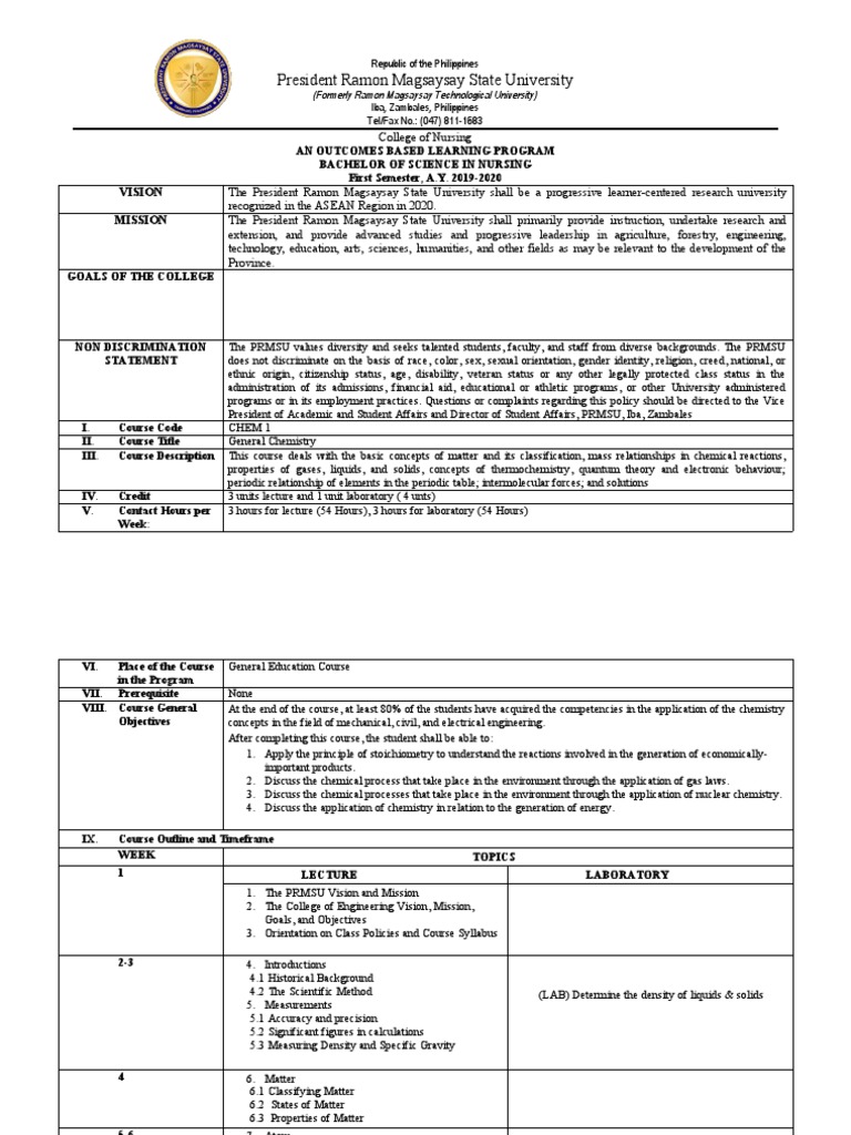 President Ramon Magsaysay State University: Vision Mission | PDF ...