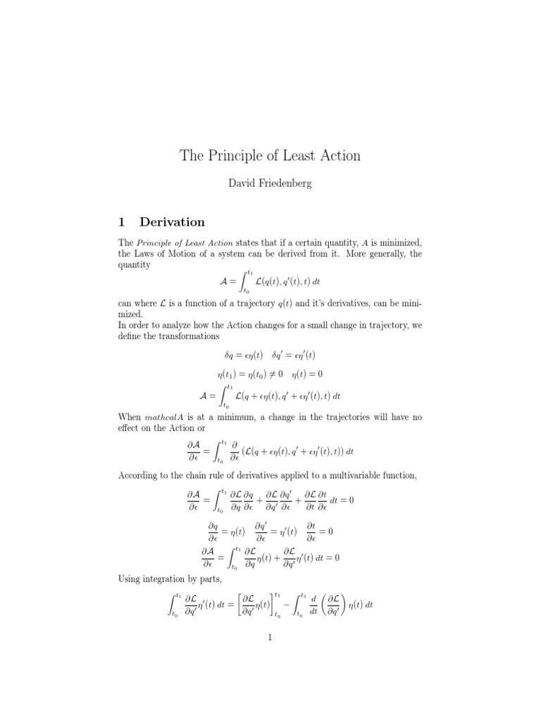 The Principle of Least Action | PDF | Applied And Interdisciplinary Physics | Mathematical Objects