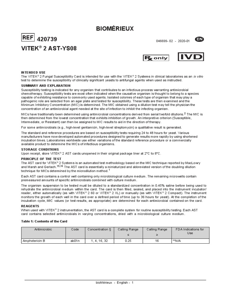 Ast-Ys08 Vitex 2 | PDF | Antimicrobial Resistance | Candida (Fungus)
