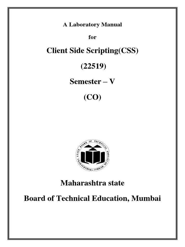 Client Side Scripting (CSS) (22519) Semester - V (CO) : A Laboratory Manual For | PDF | Http ...