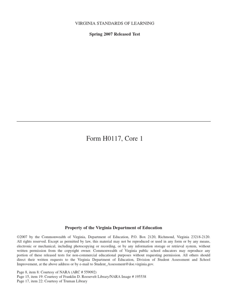 United States History: 1877 To The PRESENT: Form H0117, Core 1 | PDF ...