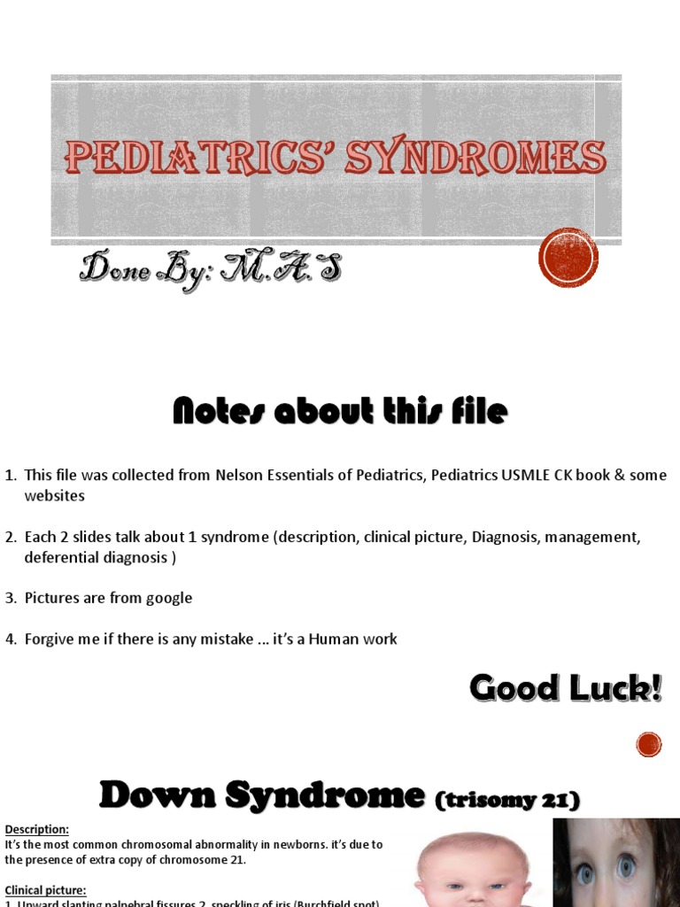 Syndromes | PDF | Genetic Disorder | Down Syndrome