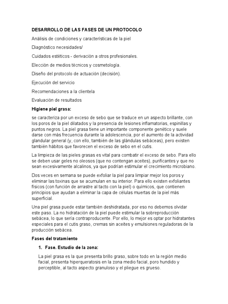 Protocolo Piel Grasa | PDF | Piel