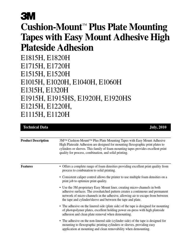 Cushion-Mount Plus Plate Mounting Tapes With Easy Mount Adhesive High ...