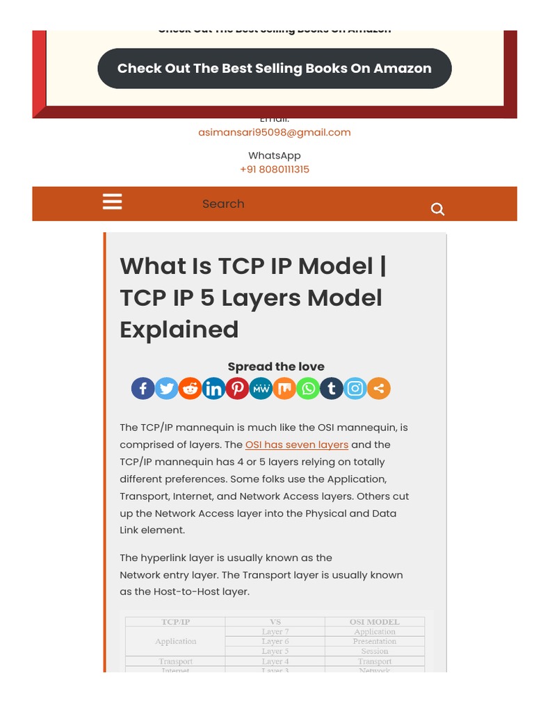 6 What Is TCP IP Model TCP IP 5 Layers Model | PDF | Internet Protocol ...