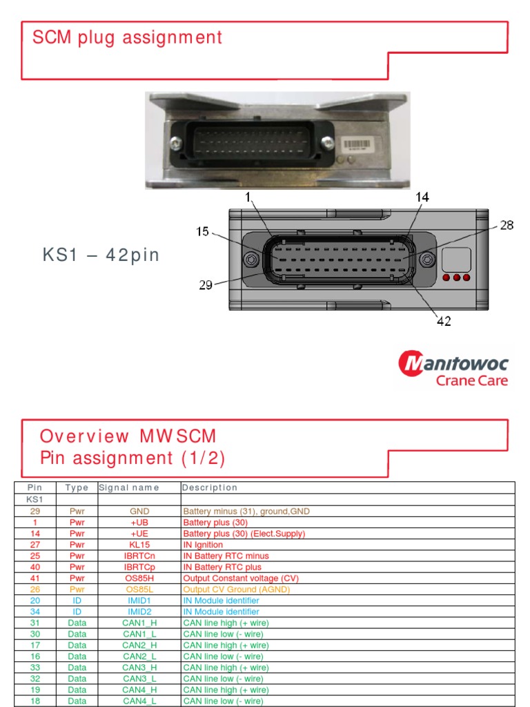SCM Plug Assignment: KS1 - 42pin | PDF | Computer Science | Electrical ...