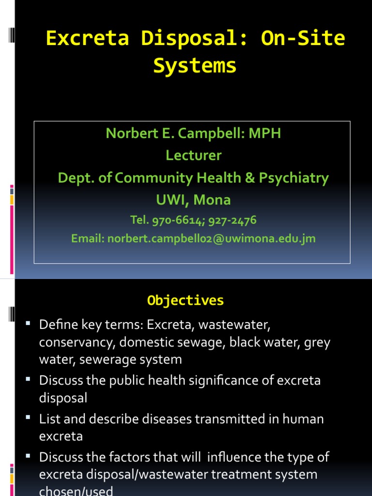 On-Site Excreta Disposal Systems | PDF | Sanitation | Toilet