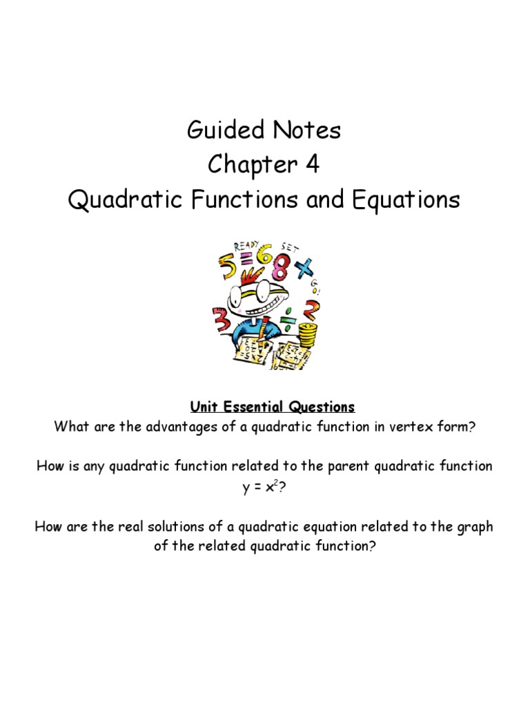 Quadratic Functions Guided Notes | PDF | Quadratic Equation | Factorization