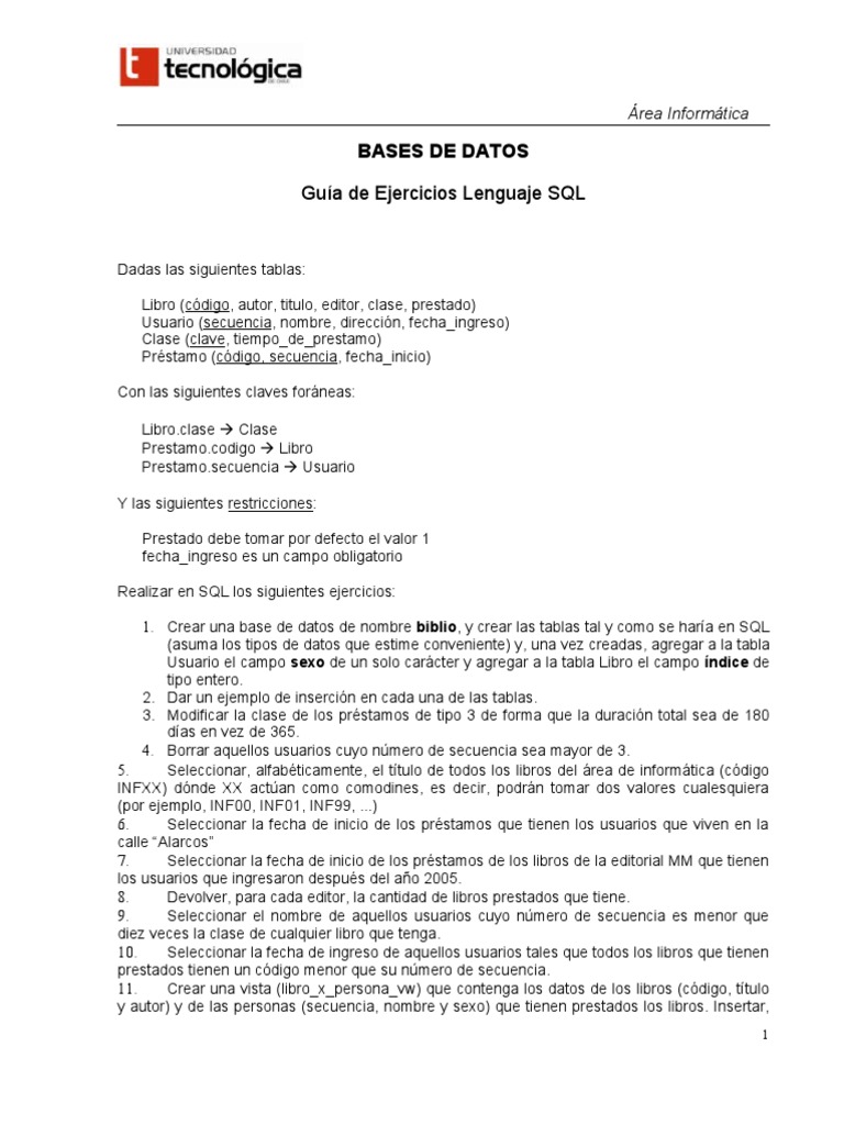 Bd Ejercicios Sql Resuelto Pdf Sql Tabla Base De Datos