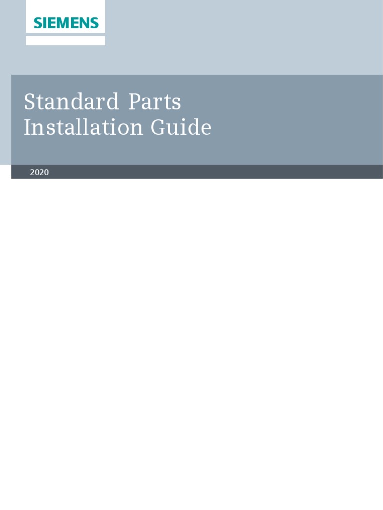 Standard Parts Installation Guide: Siemens Siemens Siemens | PDF ...