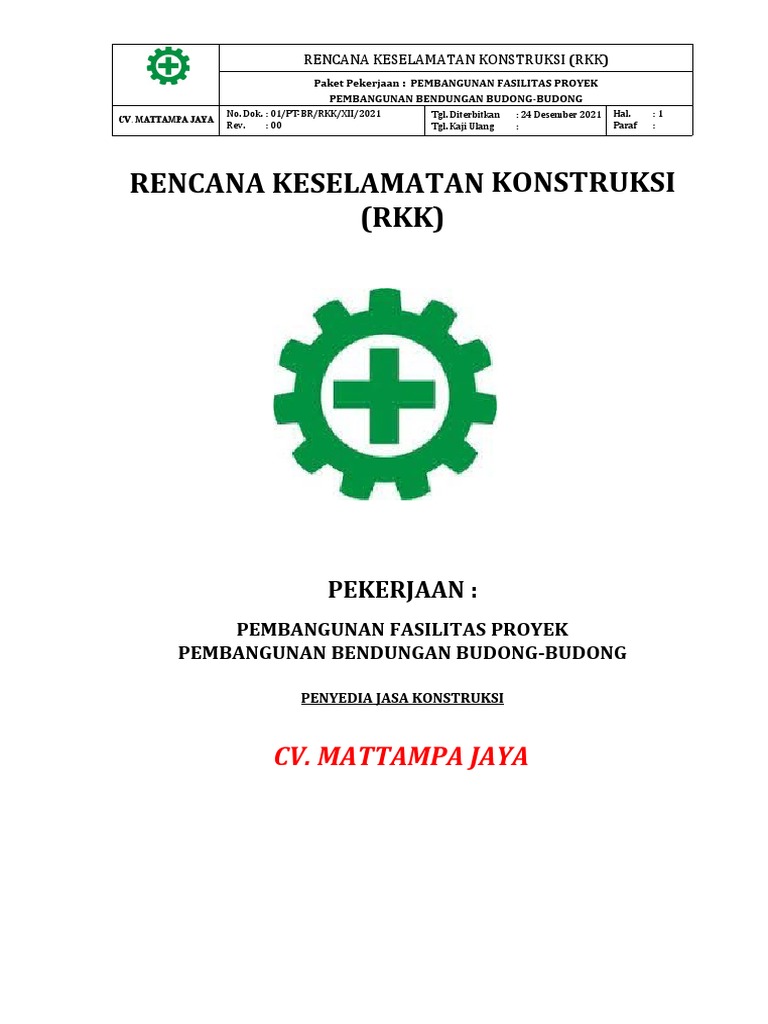 Rencana Keselamatan Konstruksi (RKK) : Cv. Mattampa Jaya | PDF