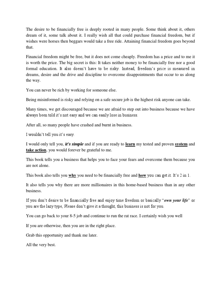 Achieving Financial Freedom Through Network Marketing | PDF | Multi ...