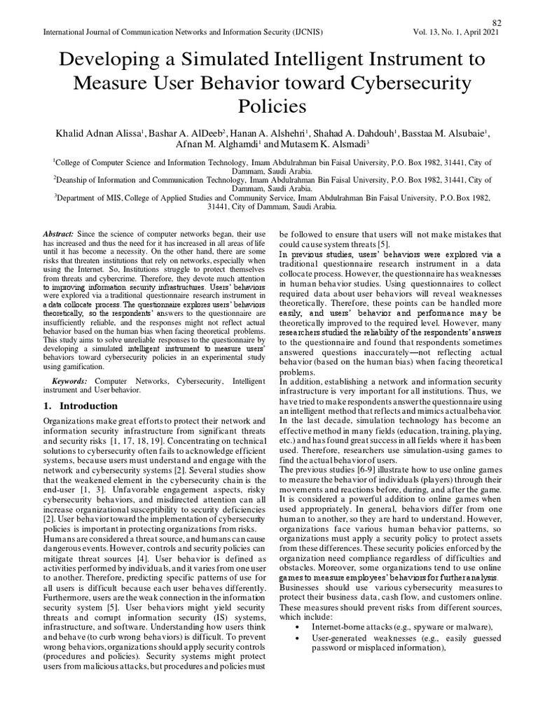 Developing A Simulated Intelligent Instrument To Measure User Behavior ...