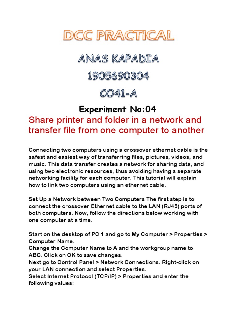 DCC Practical-4 | PDF | Computer Network | Ip Address