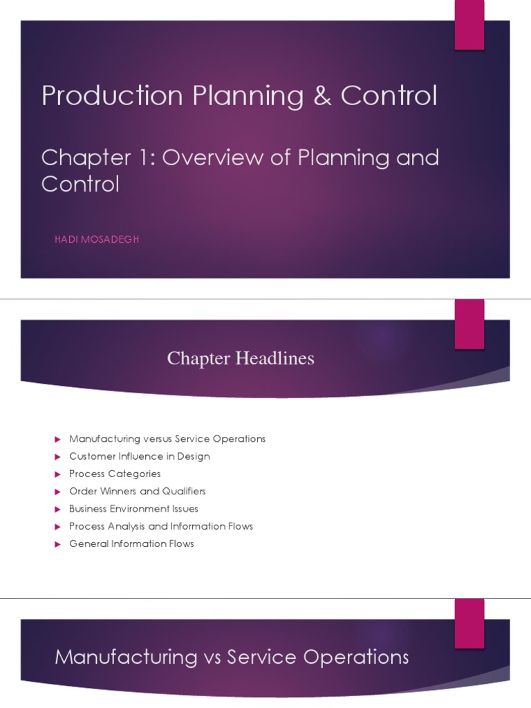 Production Planning - Chapter 1 | PDF | Inventory | Strategic Management