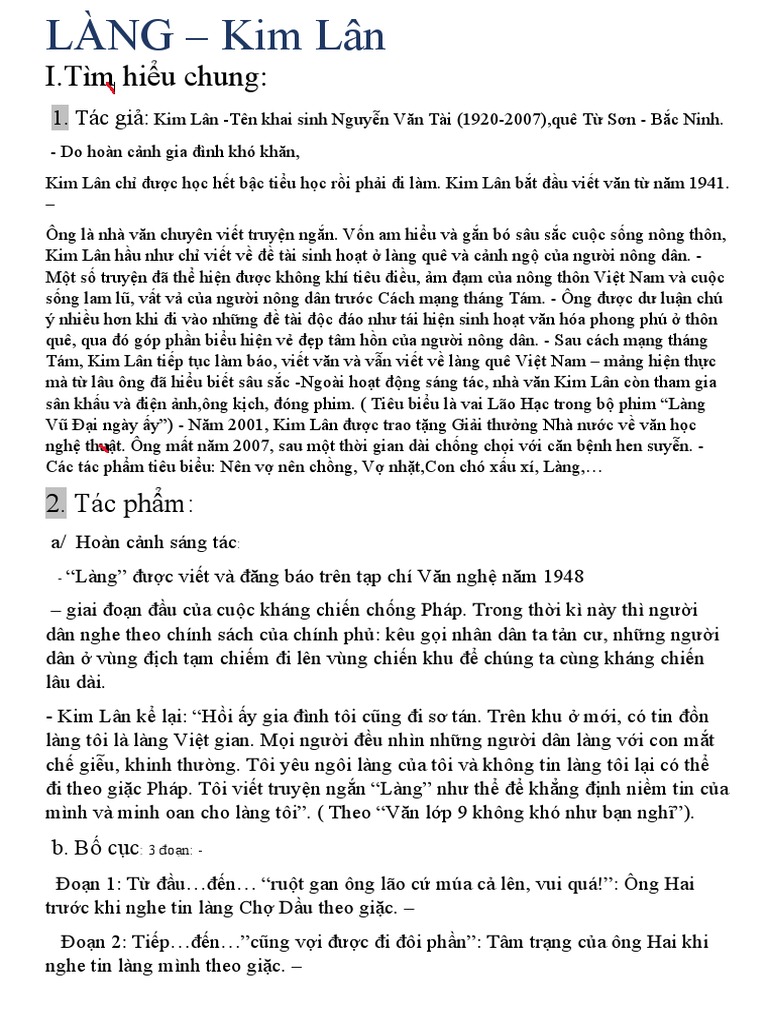 Làng - Kim Lân | PDF