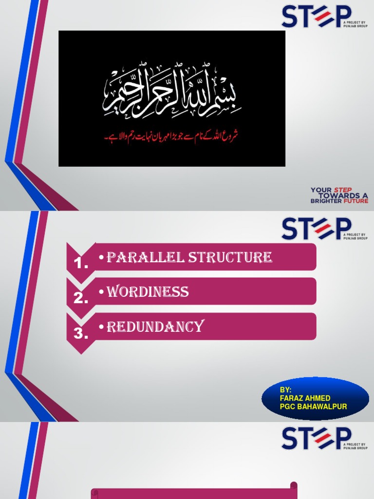 Topic 4 Parallel Structure, Redundancy, Wordiness | PDF | Verb | Noun