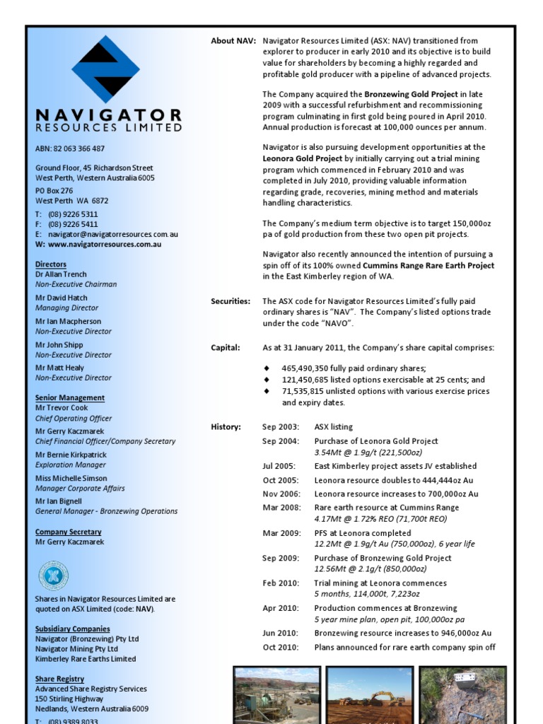 NAV Investor Fact Sheet | PDF | Corporations | Companies
