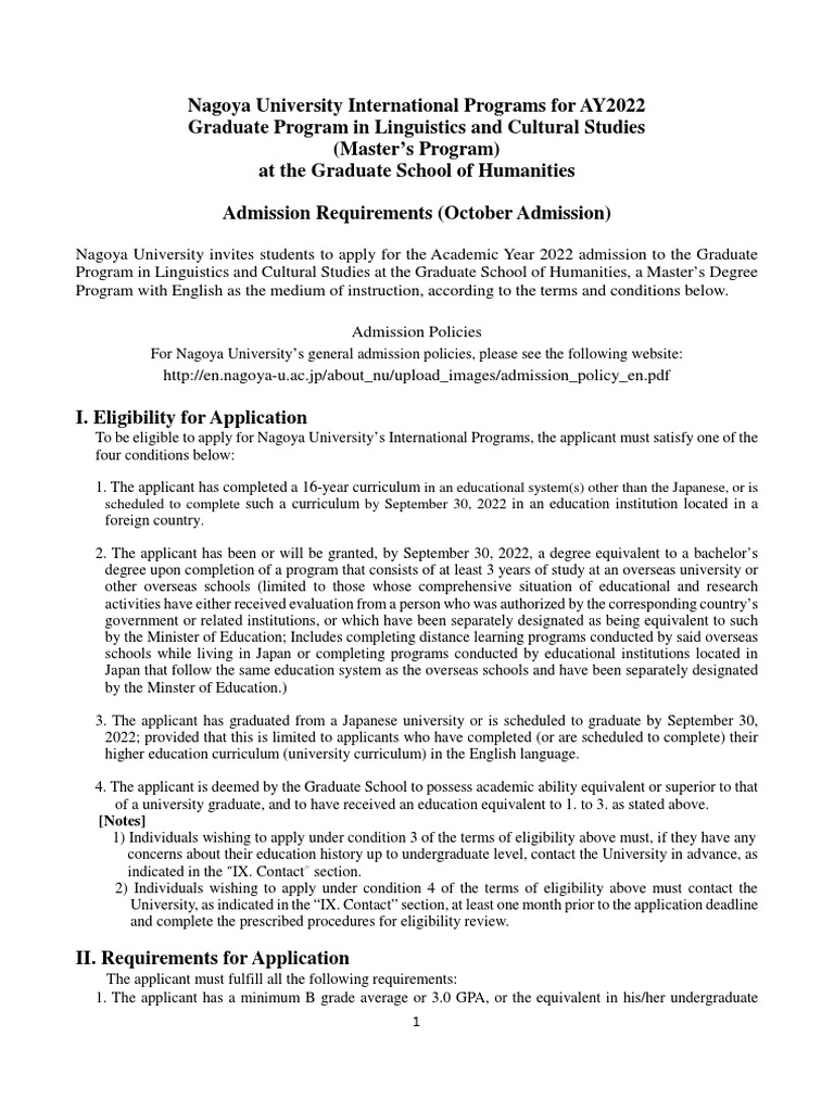 Application Guideline | PDF | University And College Admission