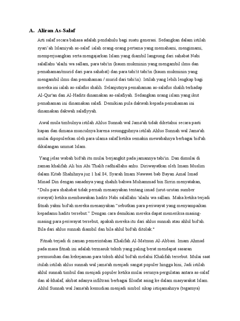 Ahlussunnah Salaf Dan Khalaf | PDF