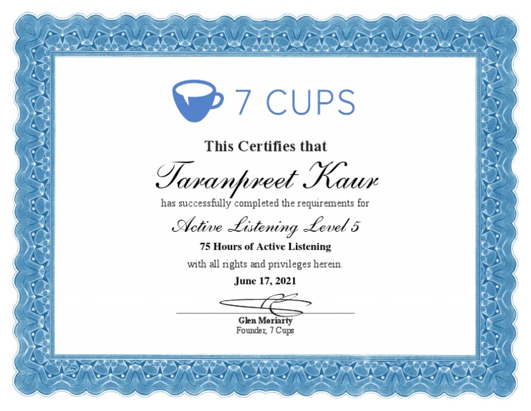 Level 5 Active Listening Certificate | PDF