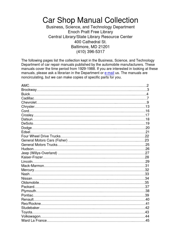 Car Shop Manual Collection: A Comprehensive Guide to Automotive Repair ...